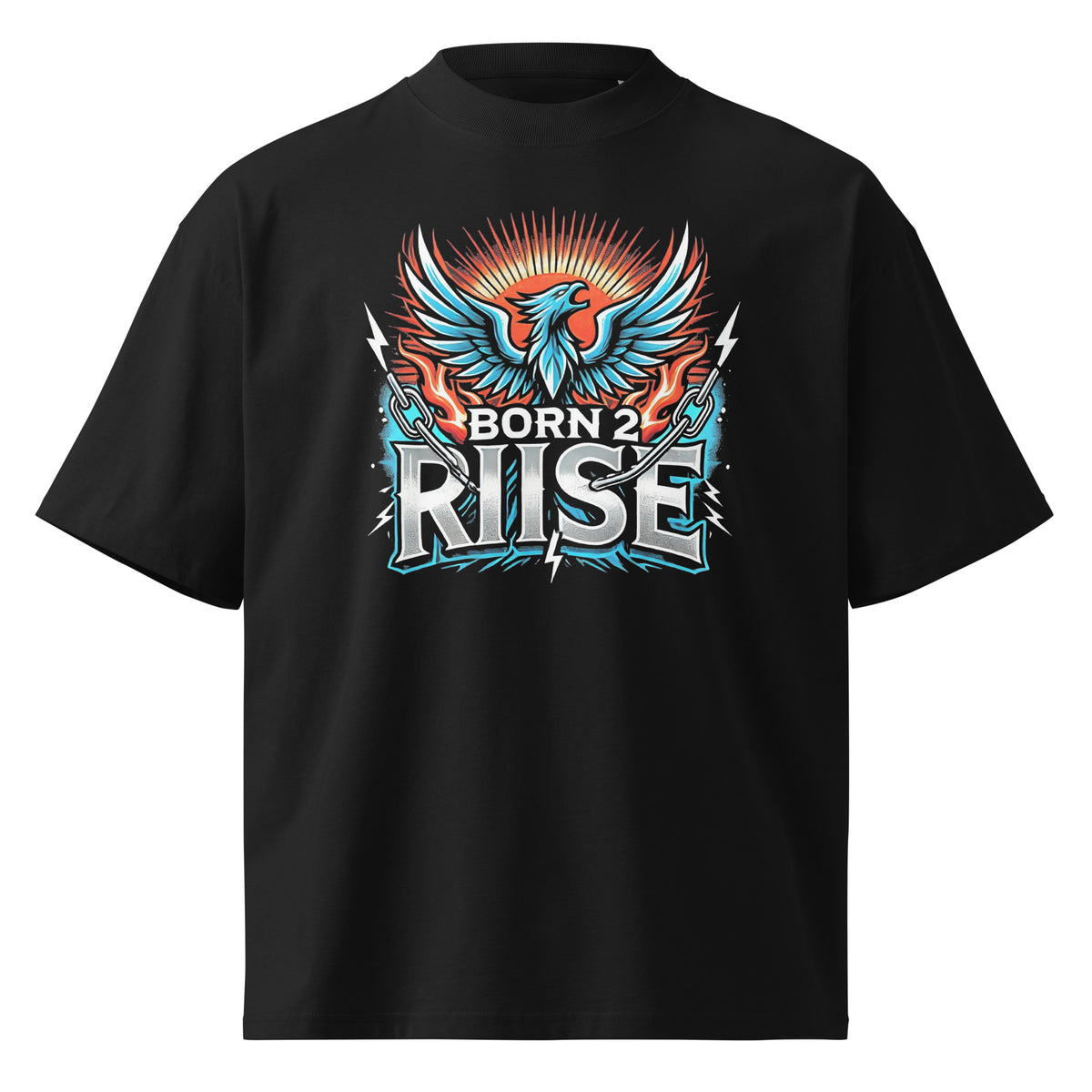Glitzy - organic oversized high neck t-shirt – Intercept Music